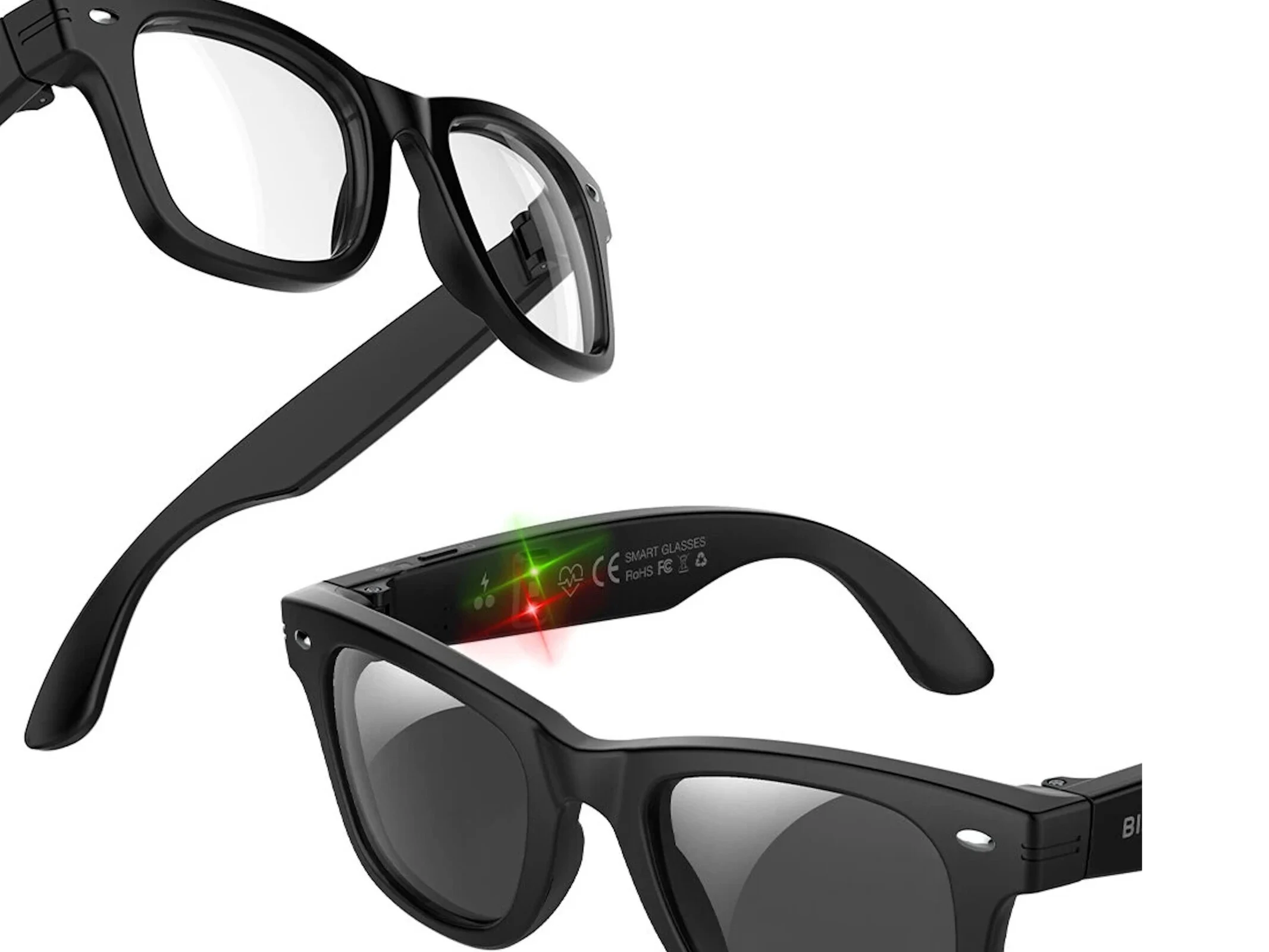 BlitzWolf BW-AG1 Smart Glasses: Heart Rate, UV Sensor, Audio Features